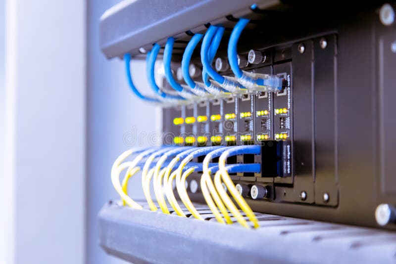 Network Switch and Ethernet Cables,Data Center Concept Stock Photo ...