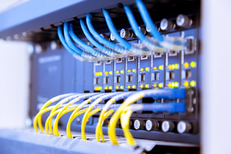 Network Switch and Ethernet Cables,Data Center Concept Stock Photo ...