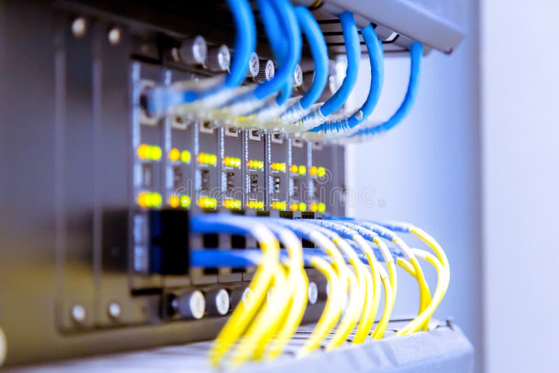 Network Switch and Ethernet Cables,Data Center Concept Stock Photo ...