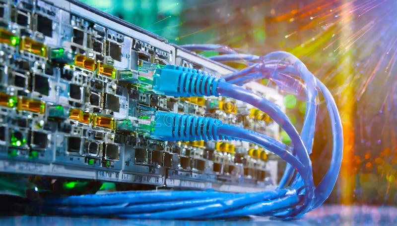 Network Switch and Ethernet Cables,Data Center Concept Stock ...