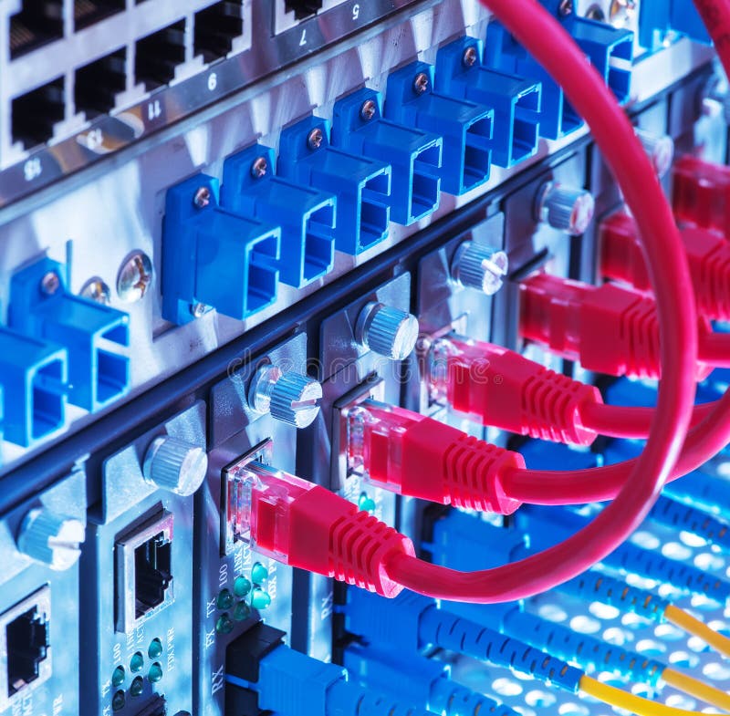 Network Switch and Ethernet Cables Stock Photo - Image of jack, data ...