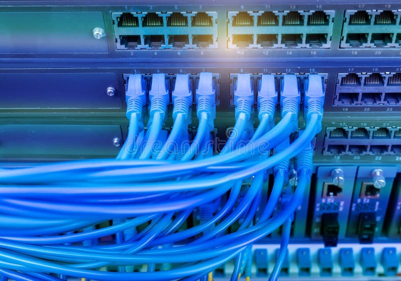 Network Switch and Ethernet Cables Stock Image - Image of local ...