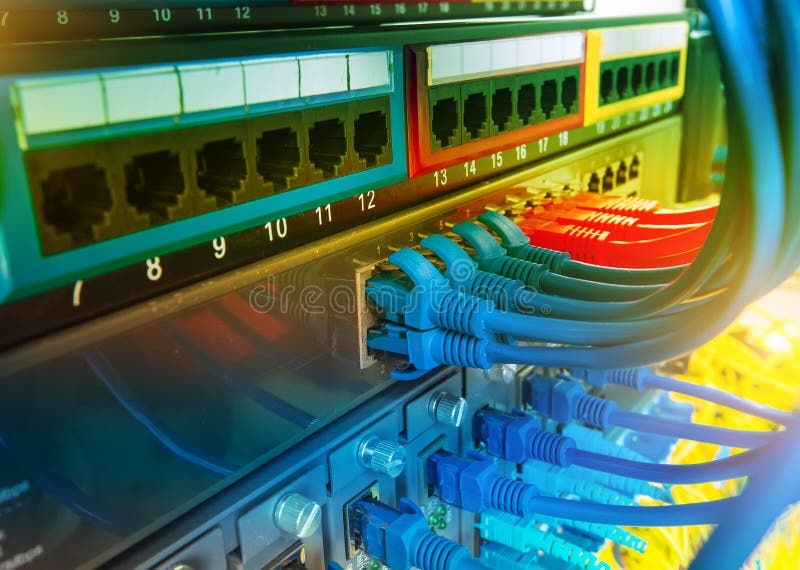 Network Switch and Ethernet Cables Stock Image - Image of detail ...