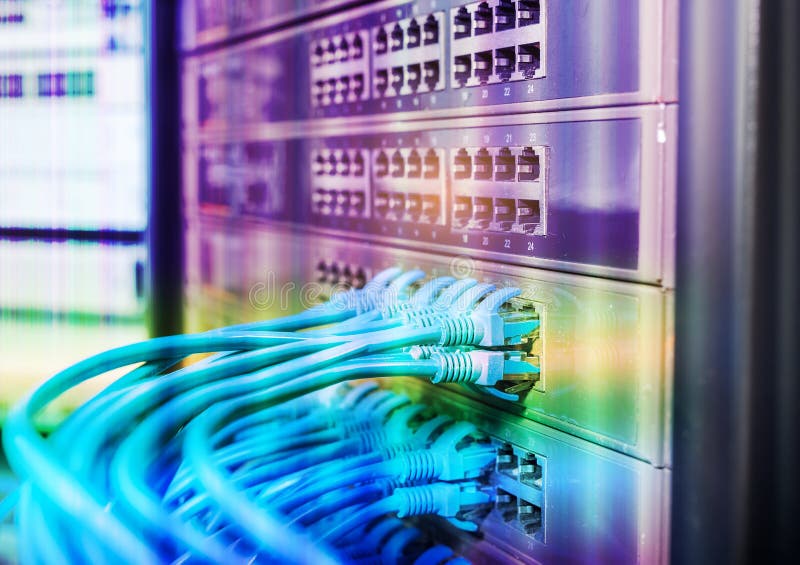 Network Switch and Ethernet Cables Stock Photo - Image of detail ...