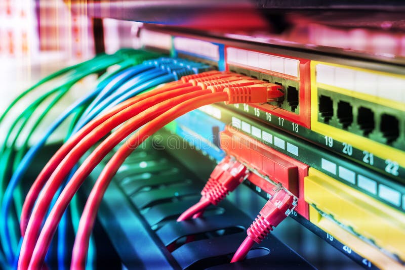 Network Switch and Ethernet Cables Stock Image - Image of detail ...