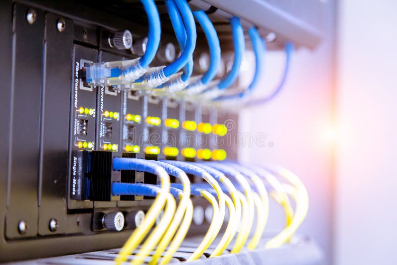 Network Switch and Ethernet Cables,Data Center Concept Stock Image ...