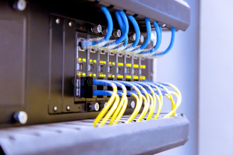 Network Switch and Ethernet Cables,Data Center Concept Stock Image ...