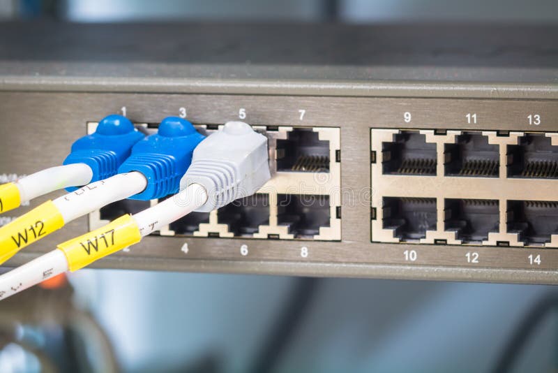 Network Switch and Ethernet Cables Stock Image - Image of networking ...