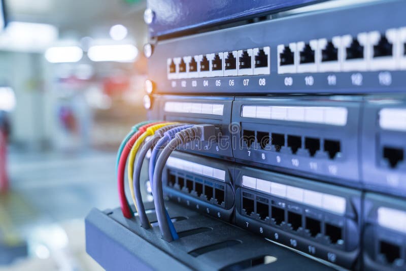 Network Switch and Ethernet Cables Stock Image - Image of internet ...