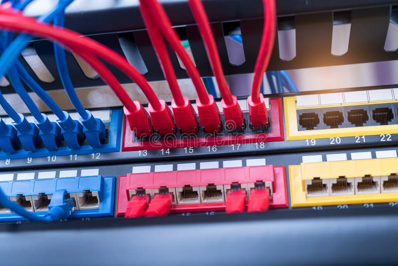 Network Switch and Ethernet Cables Stock Image - Image of concept ...