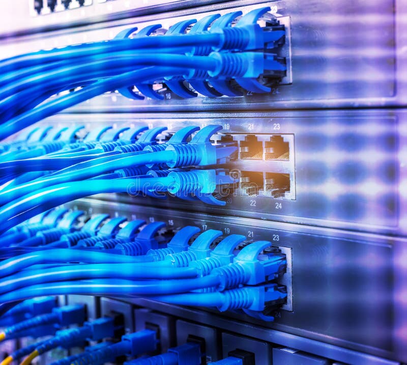 Network Switch and Ethernet Cables Stock Image - Image of industry ...