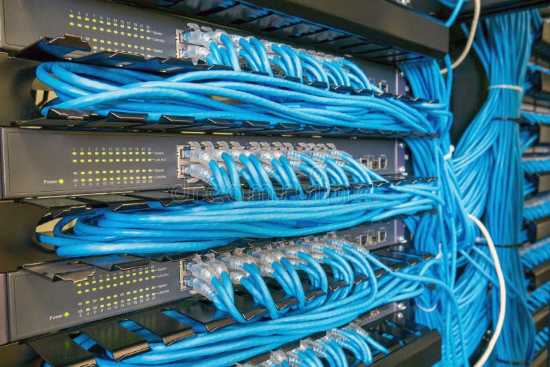 Network Switch and Ethernet Cables Stock Photo - Image of connection ...