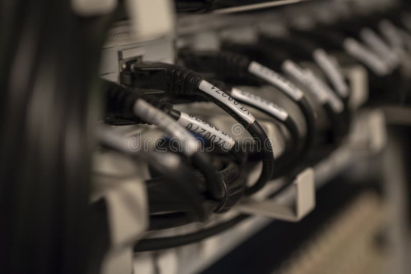 Network Switch and Ethernet Cables Patched into Local Network and IPTV ...