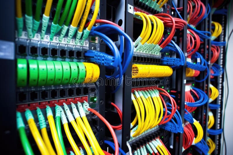 Network Switch with Ethernet Cables Plugged in Stock Illustration ... Network Switch with Ethernet Cables Plugged in Stock Illustration ...