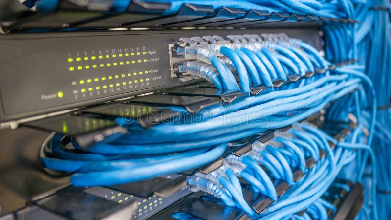 Network Switch and Ethernet Cables Stock Image - Image of ethernet ...