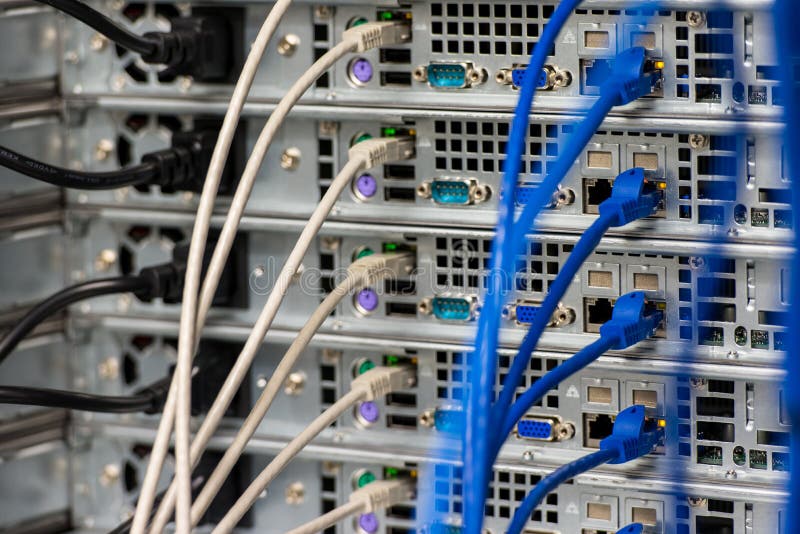 Network Switch and Ethernet Cables Stock Image - Image of broadband ...