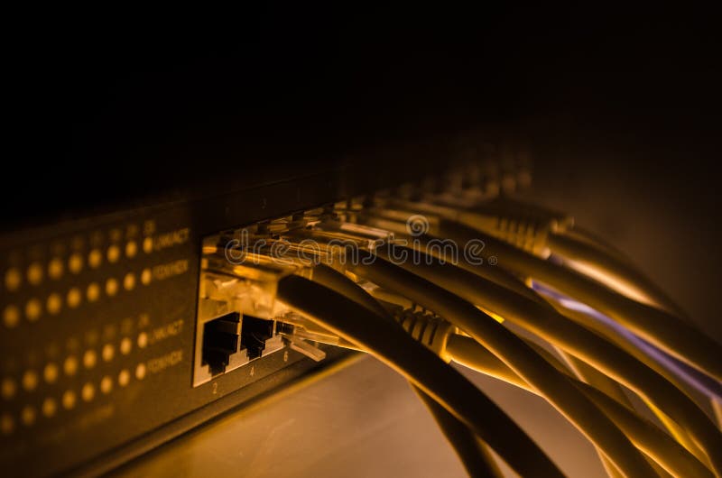 Network Switch and Ethernet Cables, Symbol of Global Communications ...