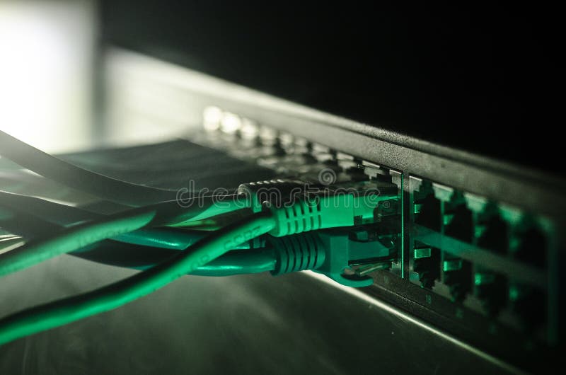 Network Switch and Ethernet Cables, Symbol of Global Communications ...