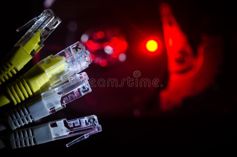 Network Switch and Ethernet Cables, Symbol of Global Communications ...