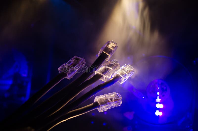 Network Switch and Ethernet Cables, Symbol of Global Communications ...