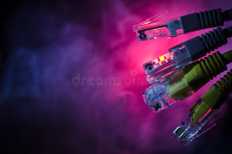 Network Switch and Ethernet Cables, Symbol of Global Communications ...