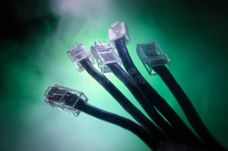 Network Switch and Ethernet Cables, Symbol of Global Communications ...