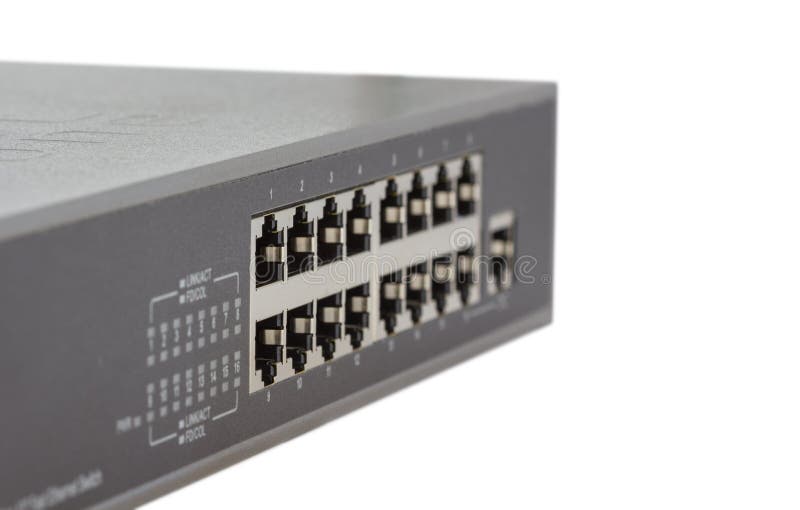 Network Switch Front Panel Isolated Stock Image - Image of isolated ...