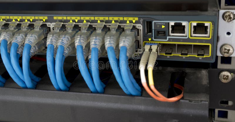 Network Switch Hub and a Lot of Cables Stock Photo - Image of data ...