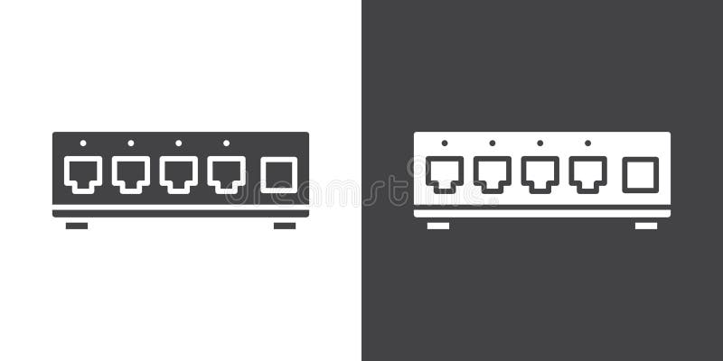 Network Switch Icon Thin Line Illustration Set Stock Illustration ...