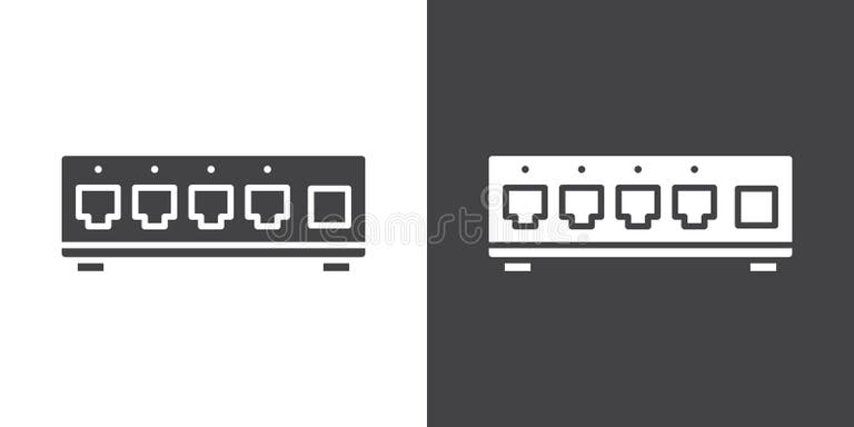 Network Switch Icon Thin Line Illustration Set Stock Vector ...