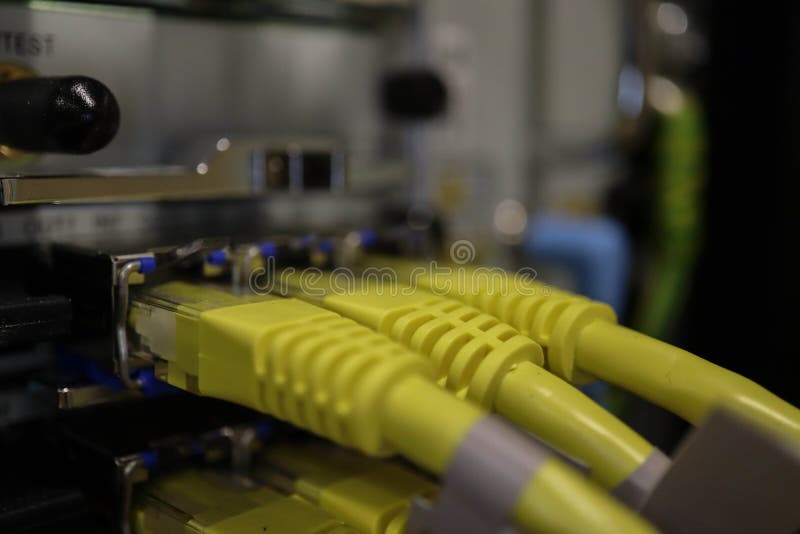 Network Switch with Patch Cables Closeup Stock Photo - Image of macro ...