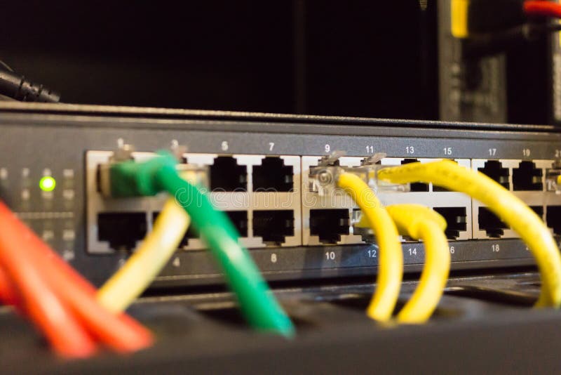 Network switch in a Rack stock photo. Image of internet - 161988528