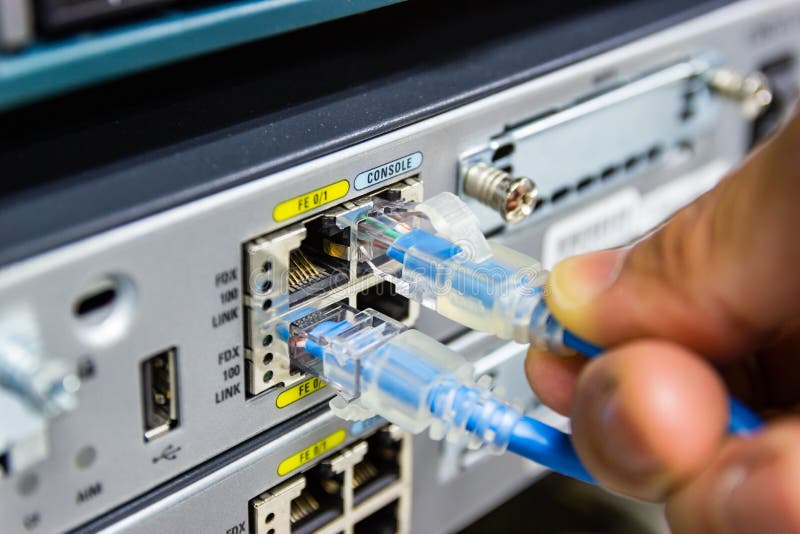 Network Switch in Rack, Network Cables Stock Image - Image of digital ...