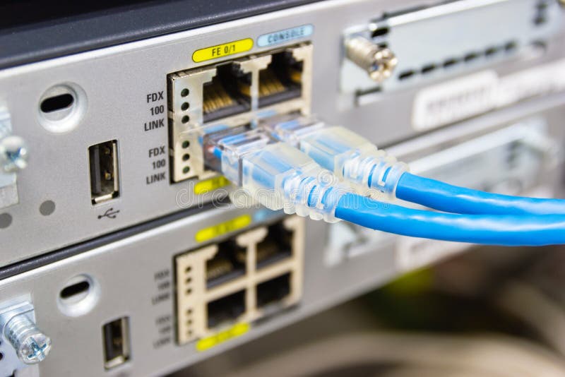 Network Switch in Rack, Network Cables Stock Image - Image of ethernet ...