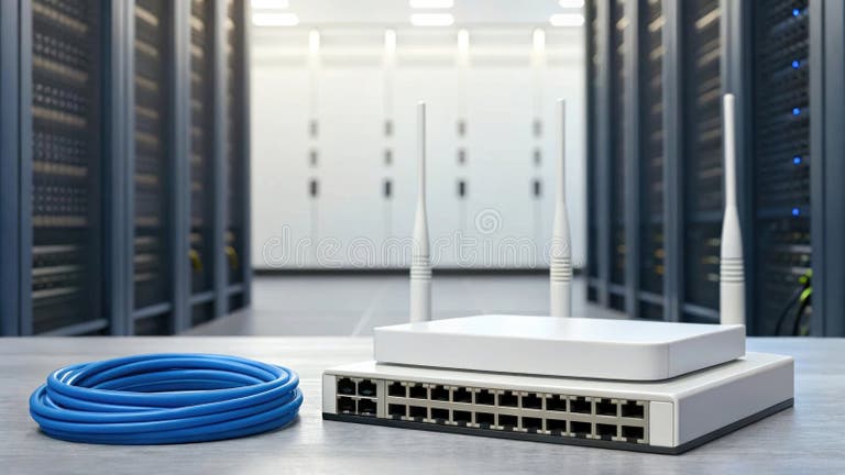 Network Switch Router Server Room Data Center Technology Stock ...