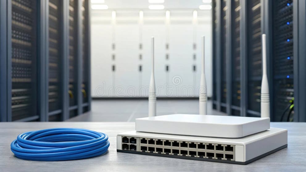 Network Switch Router Server Room Data Center Technology Stock ...