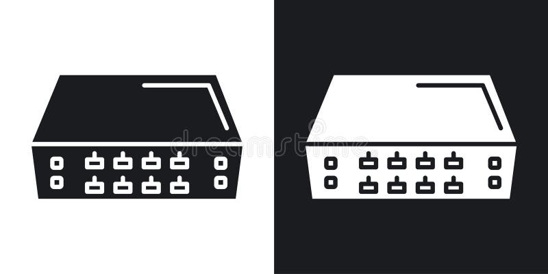 Network Switch Thin Line Vector Icon Set Stock Illustration ...