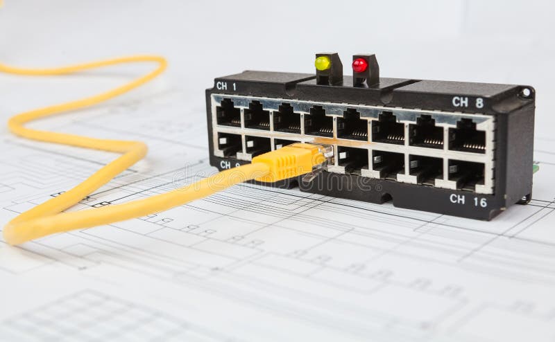 Network Switch and UTP Ethernet Cable Stock Photo - Image of connection ...