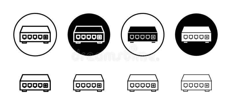 Network Switch Vector Icon Set Collection. Network Switch Outline Flat ...