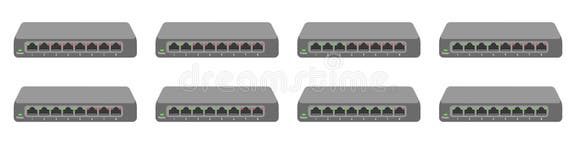 Network Switch Vector Icon Set. Set of Icons of Switches with ...