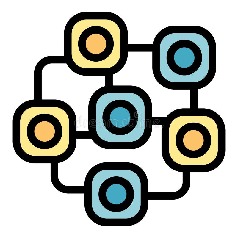 Network System Connecting Multiple Data Blocks Icon Vector Stock Vector - Illustration of icon ...