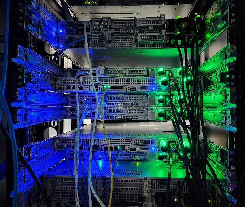 Network System in the Server Room Global a Communications Stock Photo ...