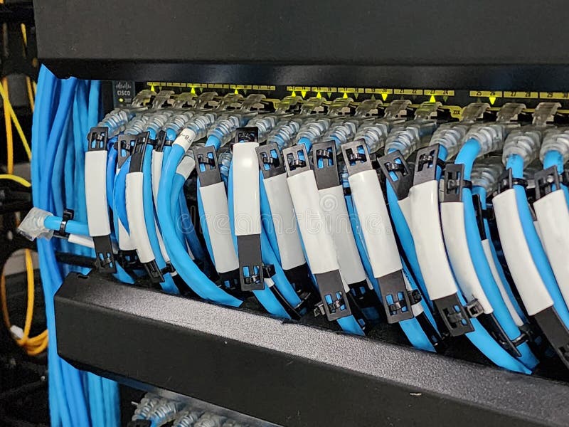 Network System in the Server Room Global a Communications Stock Photo ...