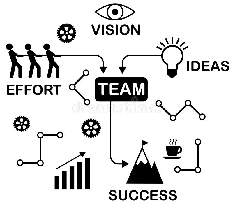 A Network of Team Icons stock illustration. Illustration of project ...