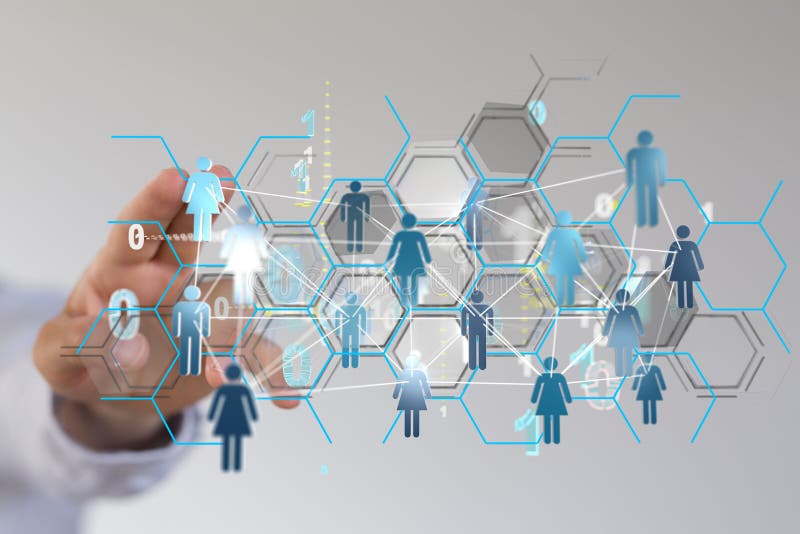 A Network Team. Social Network. 3d Illustration Stock Image - Image of ...