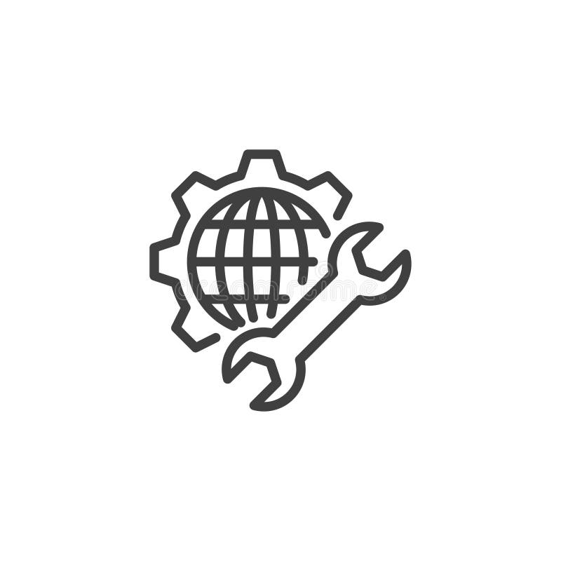 Network Technical Support Line Icon Stock Illustration - Illustration ...