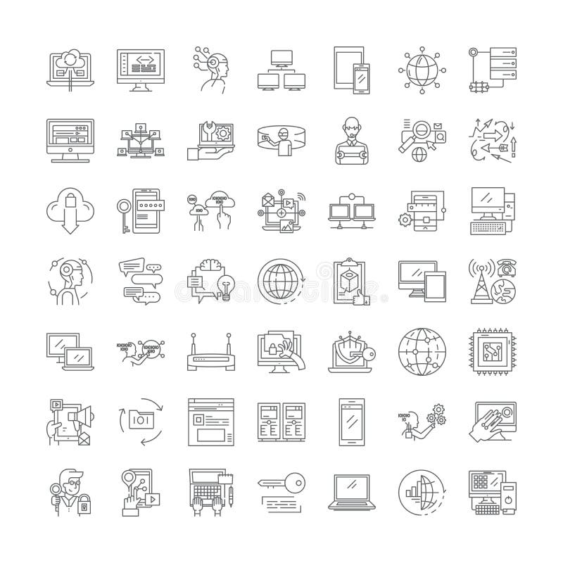 Network Technologies Linear Icons, Signs, Symbols Vector Line ... Network Technologies Linear Icons, Signs, Symbols Vector Line ...