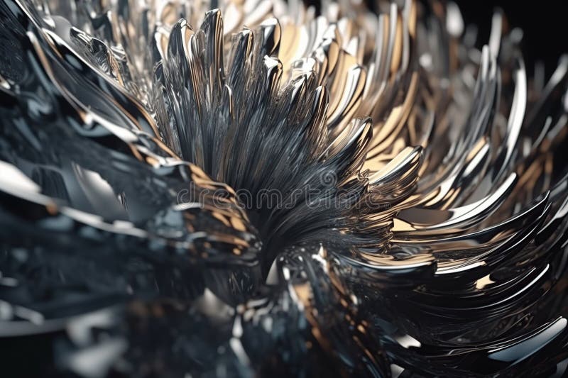 Network Technology Background Futuristic Abstract Silver Flower ...