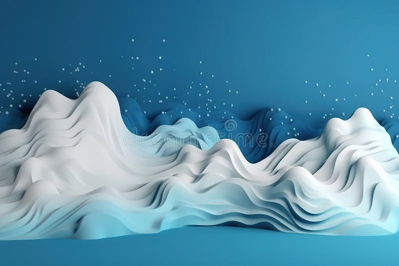 Network Technology Background Futuristic Tech Blue Wave Background. Low ...