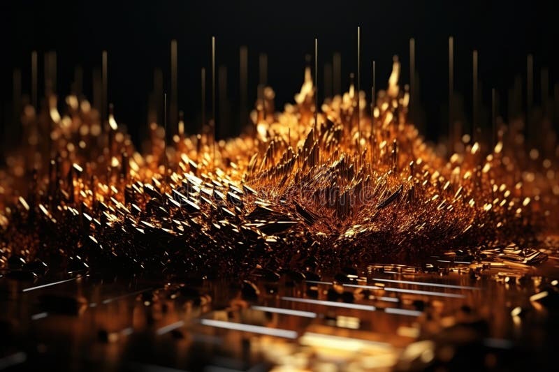 Network Technology Background Futuristic Tech Gold Abstract Background ...